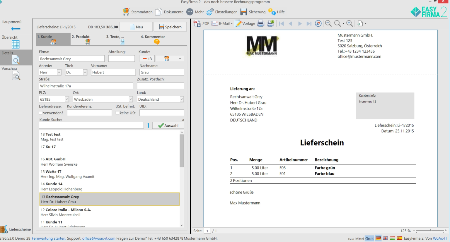 Lieferschein - Software, Pflichtangaben, Muster, Vorlagen