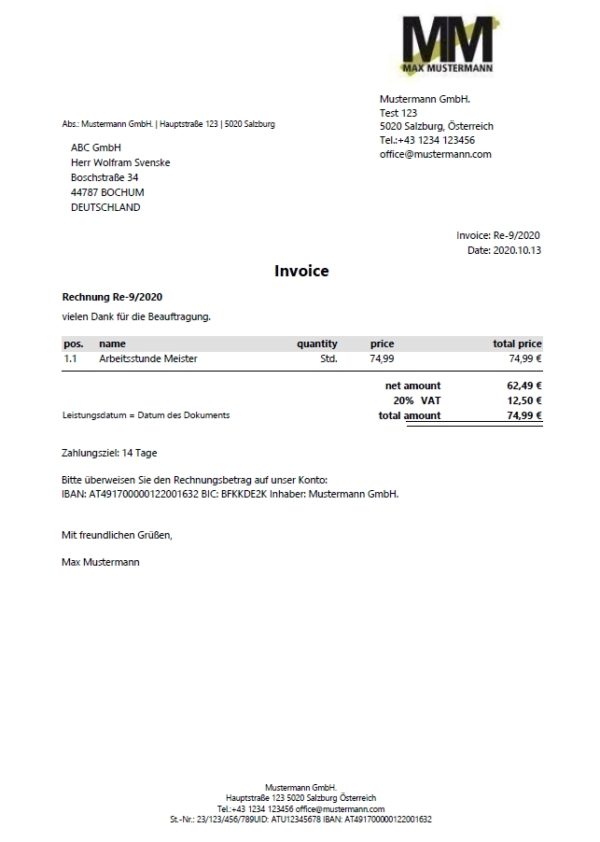 Rechnungsvorlagen kostenlos - Muster und Beispiele