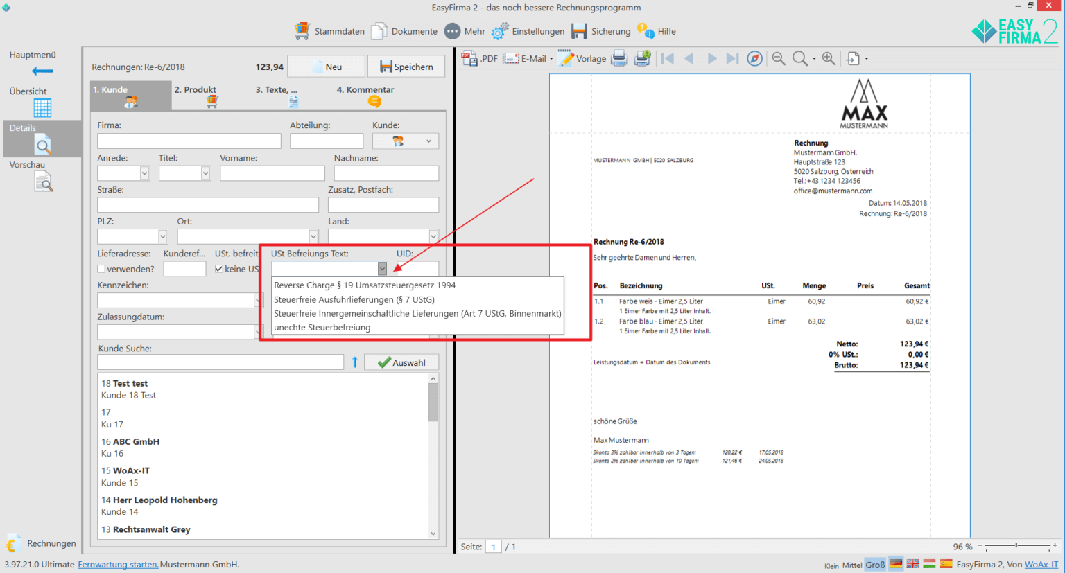 So stellen Sie Rechnungen ins Ausland richtig - mit EasyFirma 2